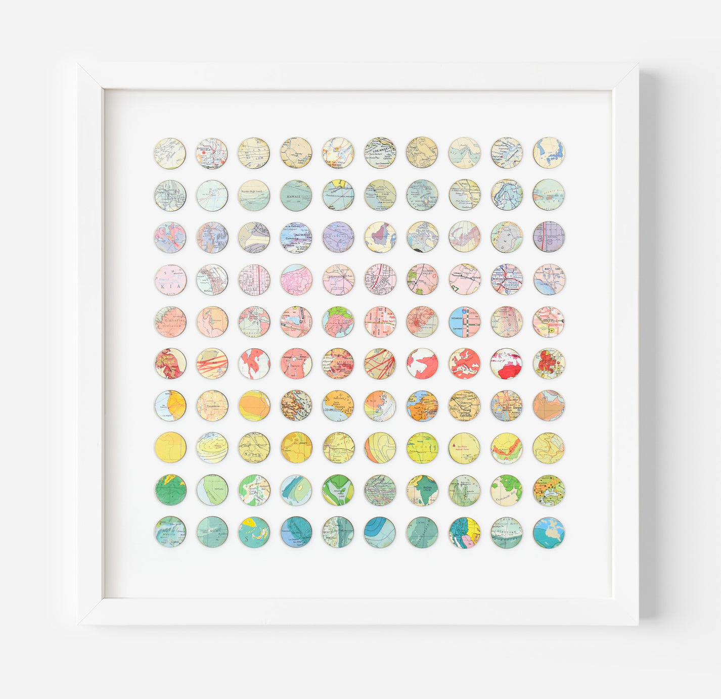 World Map Dots Wall Art | Vintage Map Artwork – AmeliaCoward